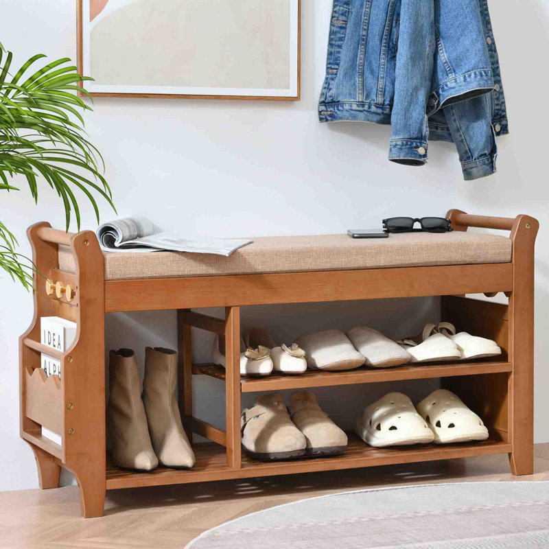 Linen Upholstered Storage Bench